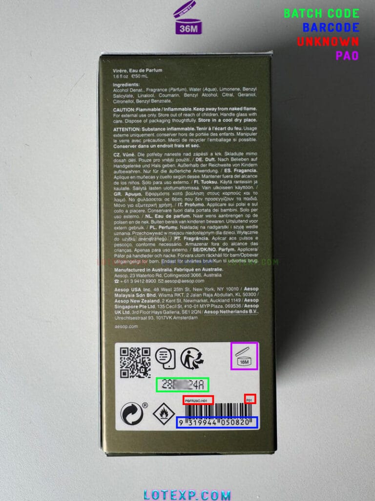 Aesop Batch Code | Cosmetic calculator - Batch code checker