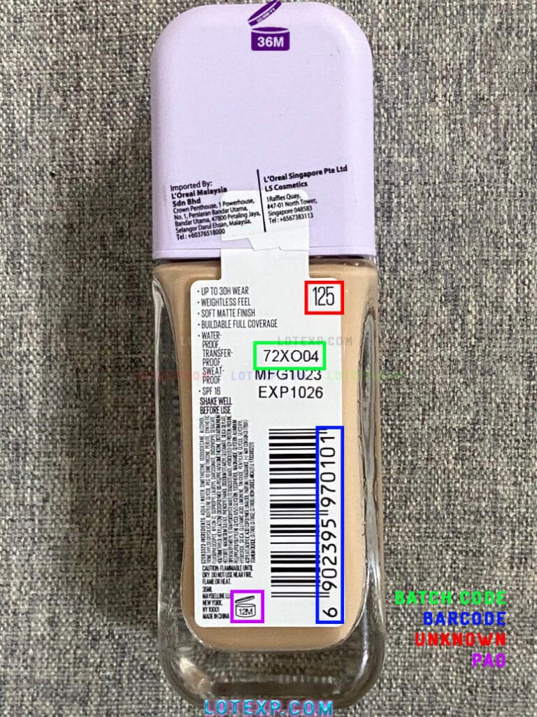 Maybelline Batch Code | Cosmetic calculator - Batch code checker