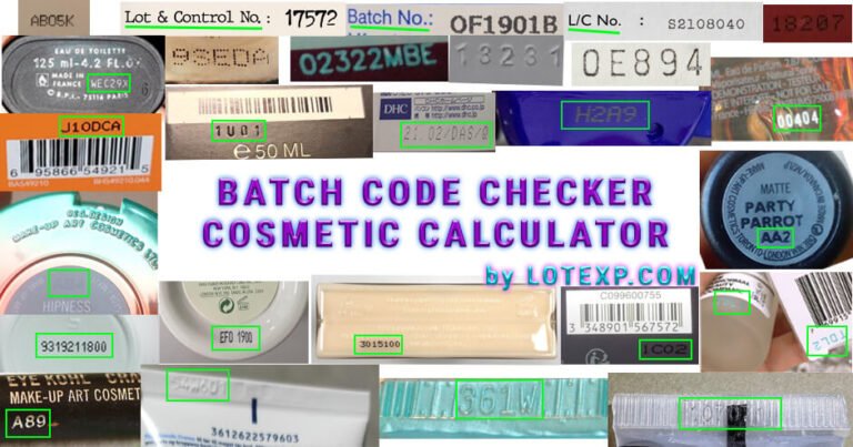 Cosmetic Calculator - Batch Code Checker Online