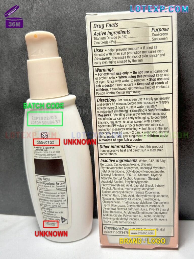 Aveeno Batch Code Checker | Cosmetic calculator - Batch code checker