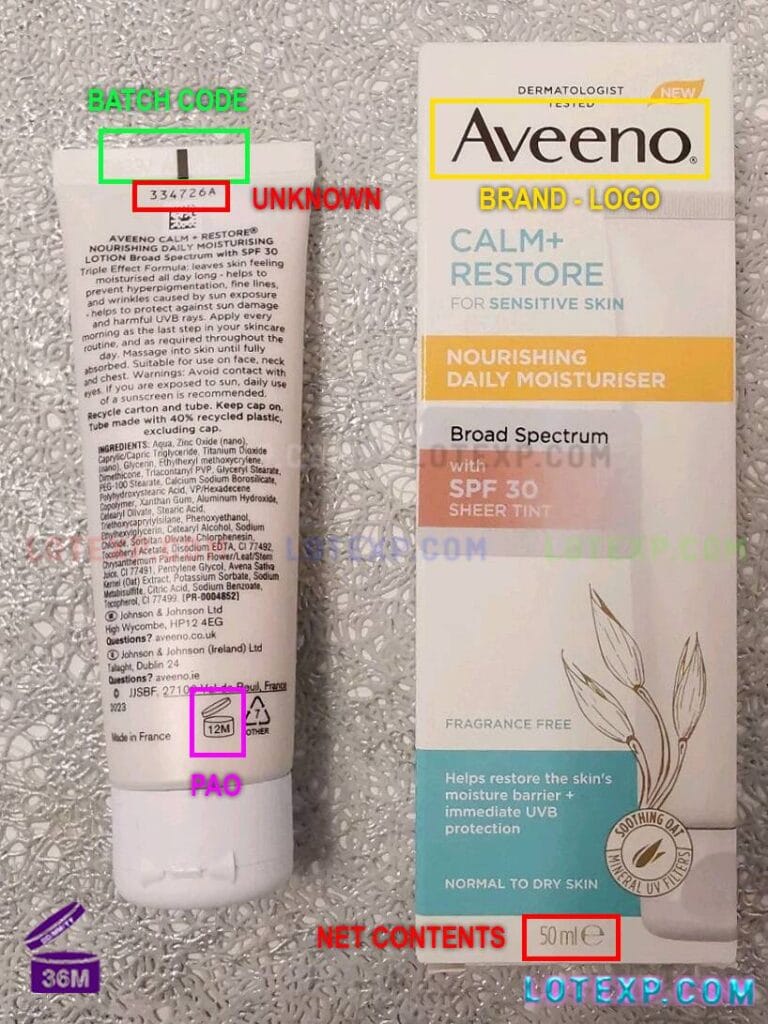 Aveeno Batch Code Checker | Cosmetic calculator - Batch code checker