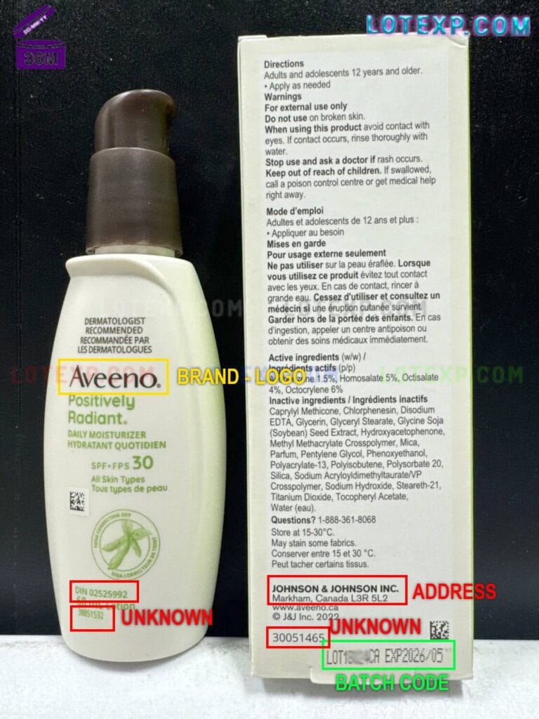Aveeno Batch Code Checker | Cosmetic calculator - Batch code checker